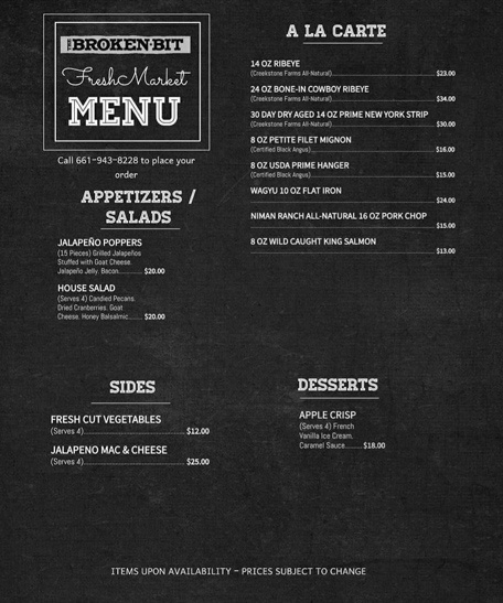 Our Menu